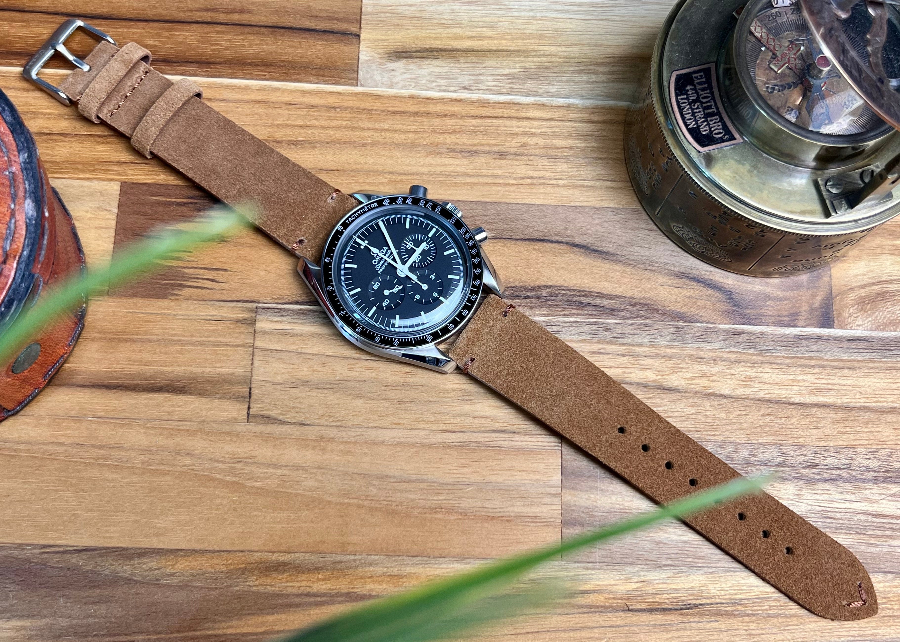 Brown Leather Suede Vintage Strap – Chase Straps